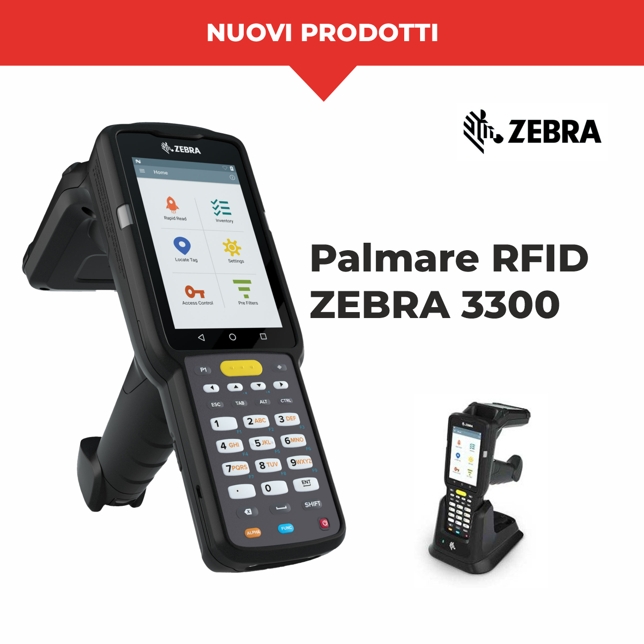 Palmare RFID Zebra 3300. Lettura RFID ad alte prestazioni | RFID VM Vision